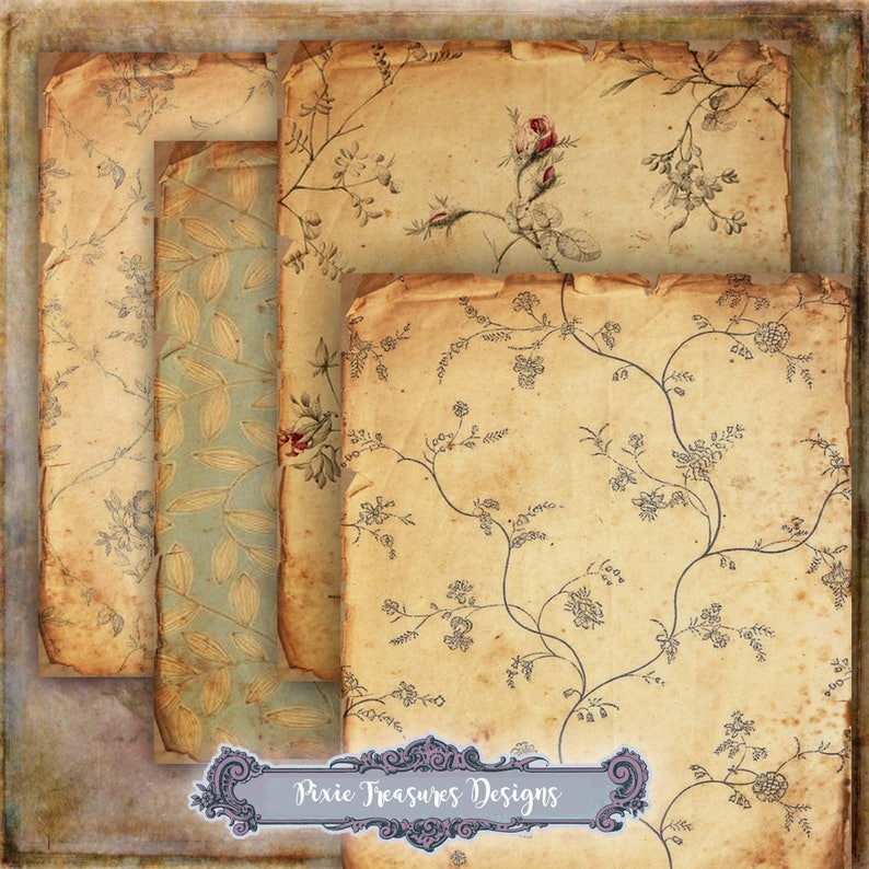 10 Printable Old Vintage Wallpaper Papers Set 1 - Etsy