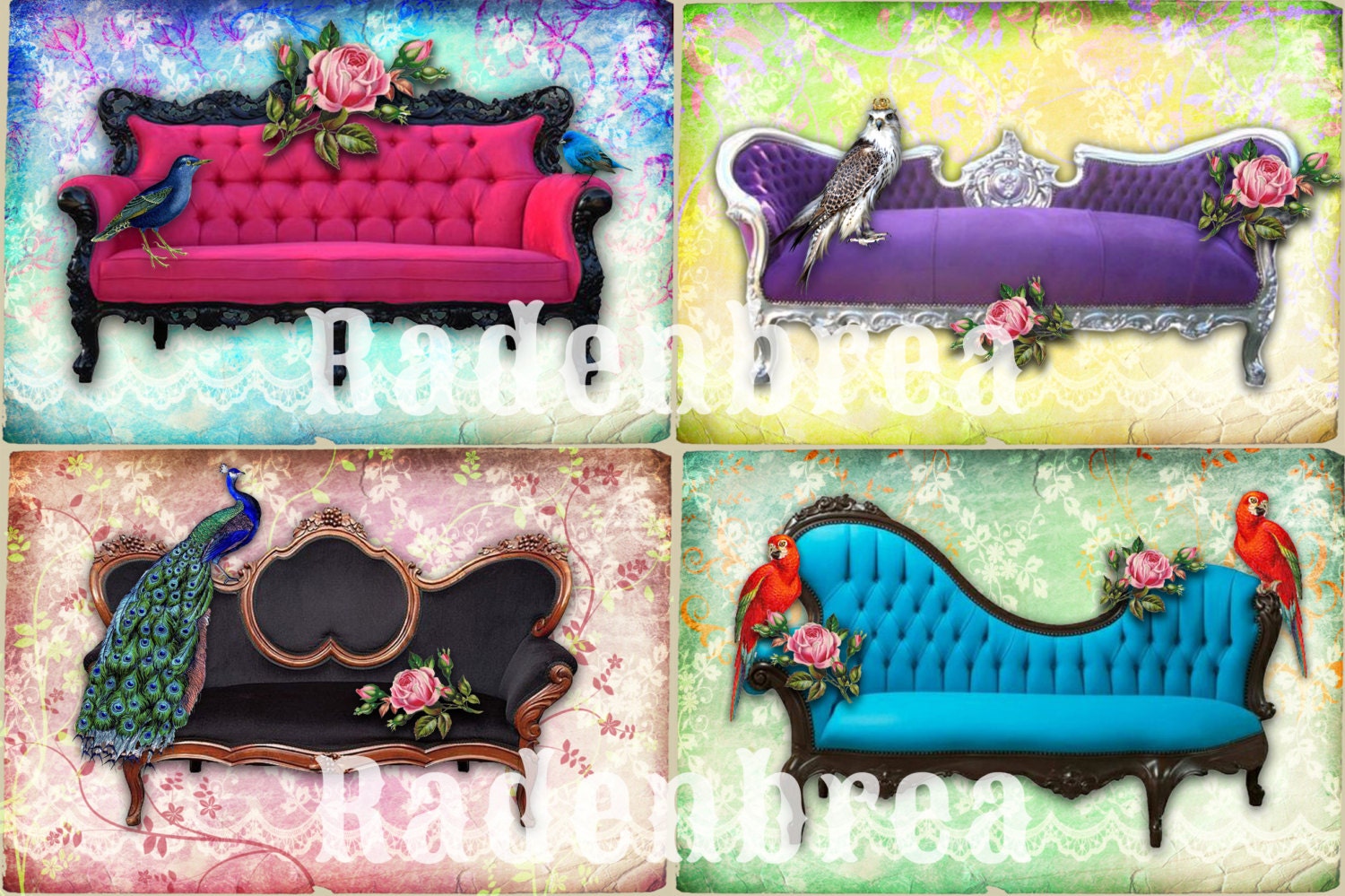 4 Printable Rococo Couch Tags - Etsy