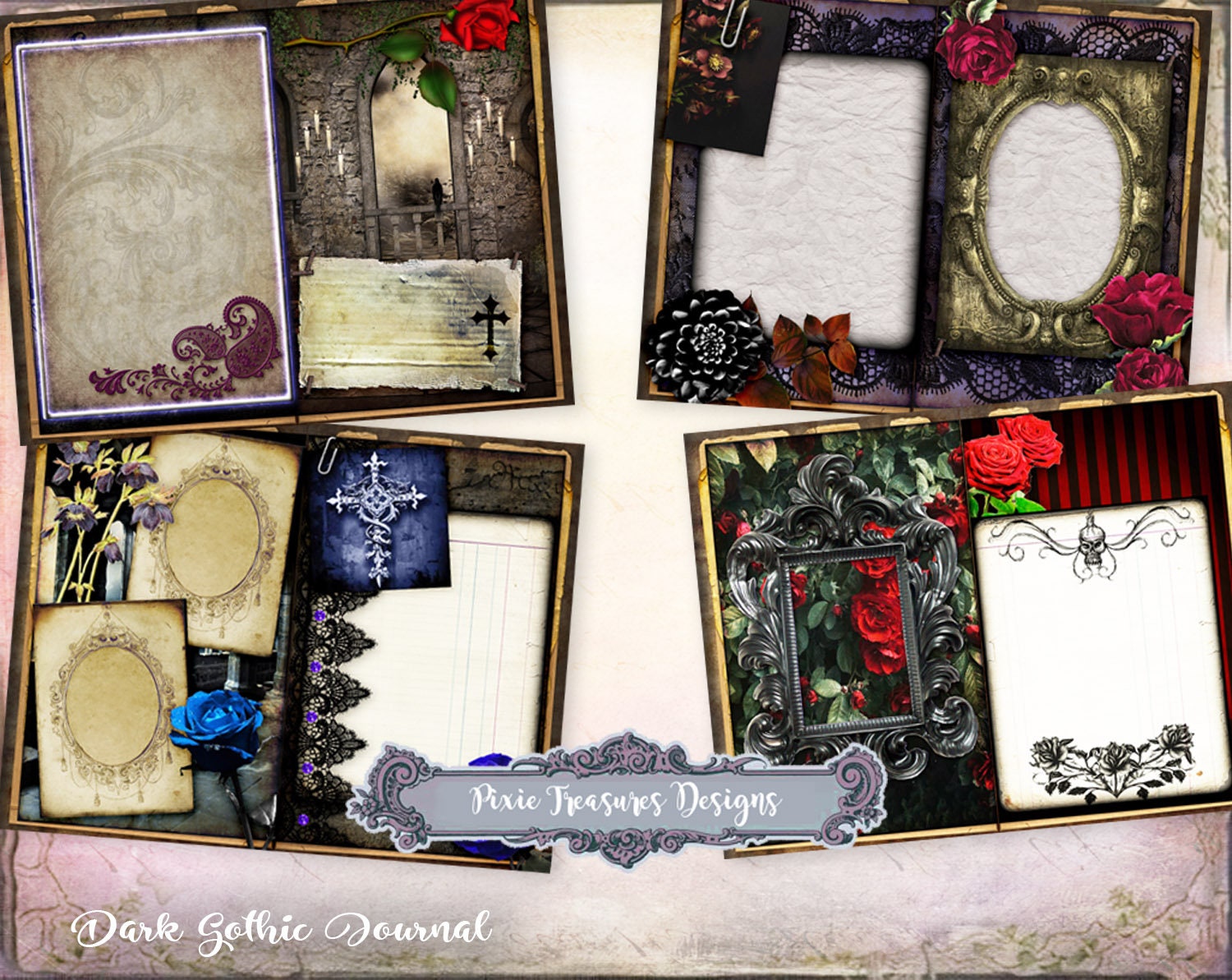 Printable Gothic Junk Journal Kit | Etsy