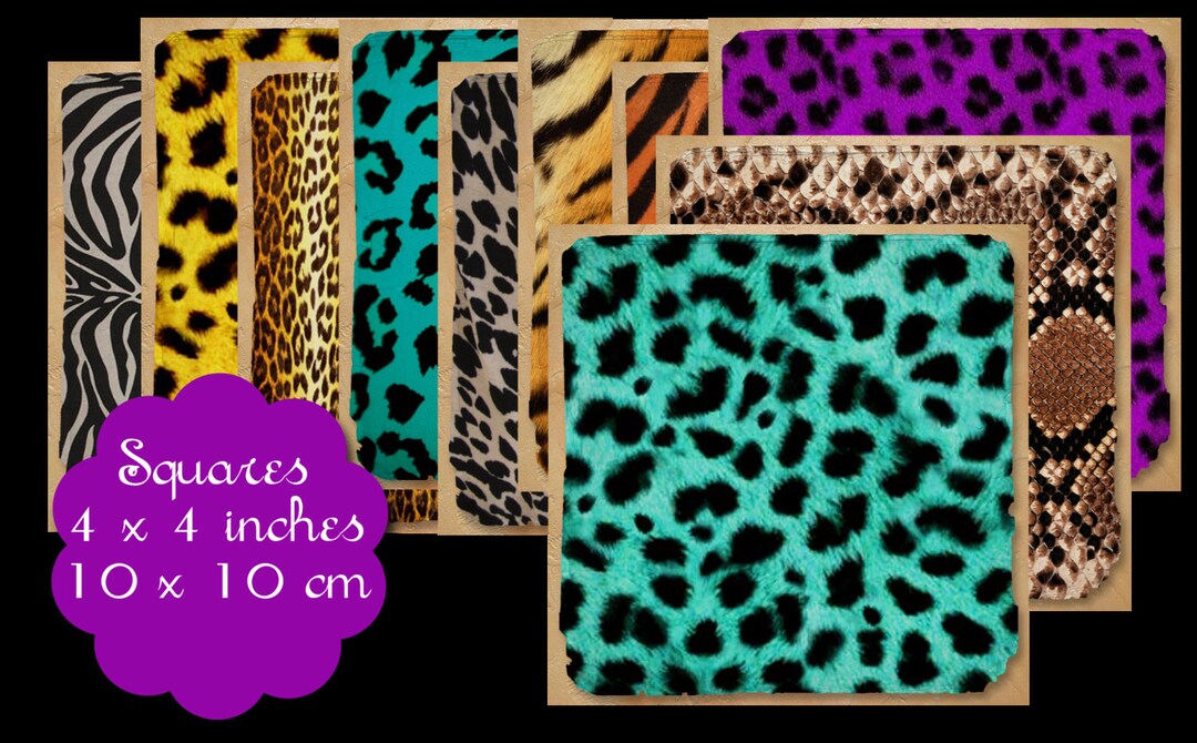 10 Printable Animal Print Squares Set 1 - Etsy