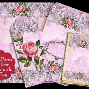 Printable Rose Pink Note Paper Set - Etsy