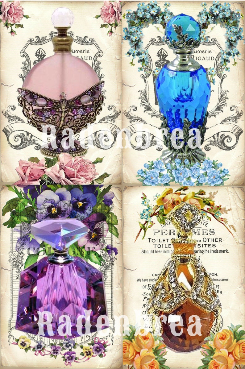8 Printable Vintage Perfume Bottle Tags - Etsy