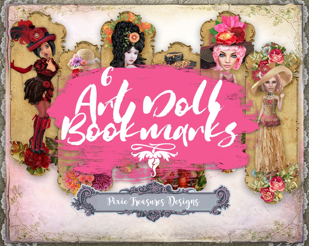 6 Printable Art Doll Bookmarks - Etsy