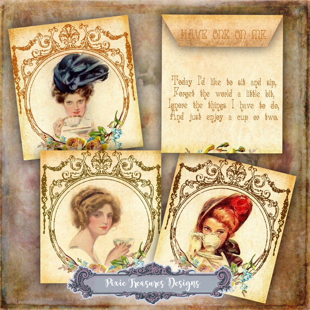 Printable Vintage Tea Drinkers Tea Bag Envelopes - Etsy