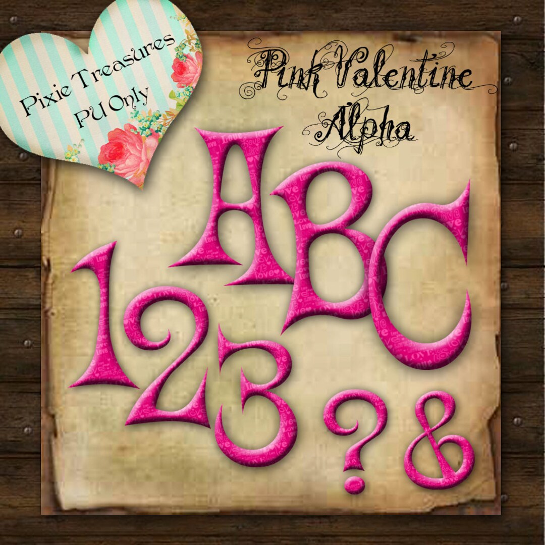 Pink Valentines Alphabet - Etsy