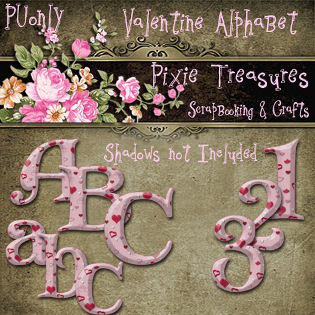 Valentine Alphabet Digital Alphabet Heart Alphabet - Etsy