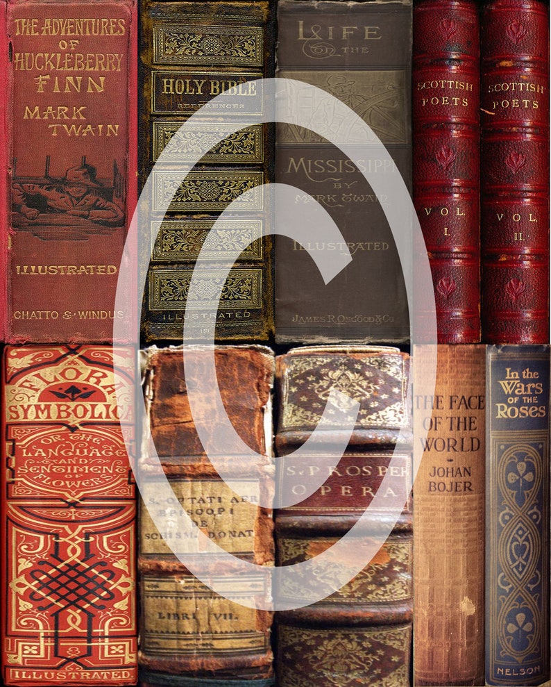 10 Printable Vintage Book Spine Bookmarks Set 2 - Etsy