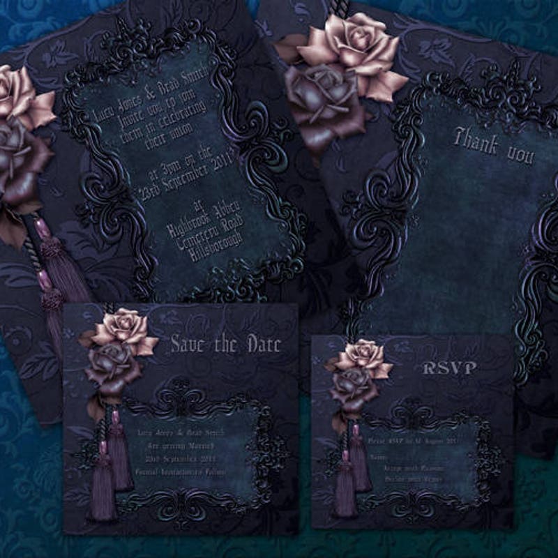 Dark Wedding Invitations - Etsy