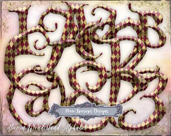 Wonderland Alphabet-digital Download Alphabet-abc Printables-alice in ...
