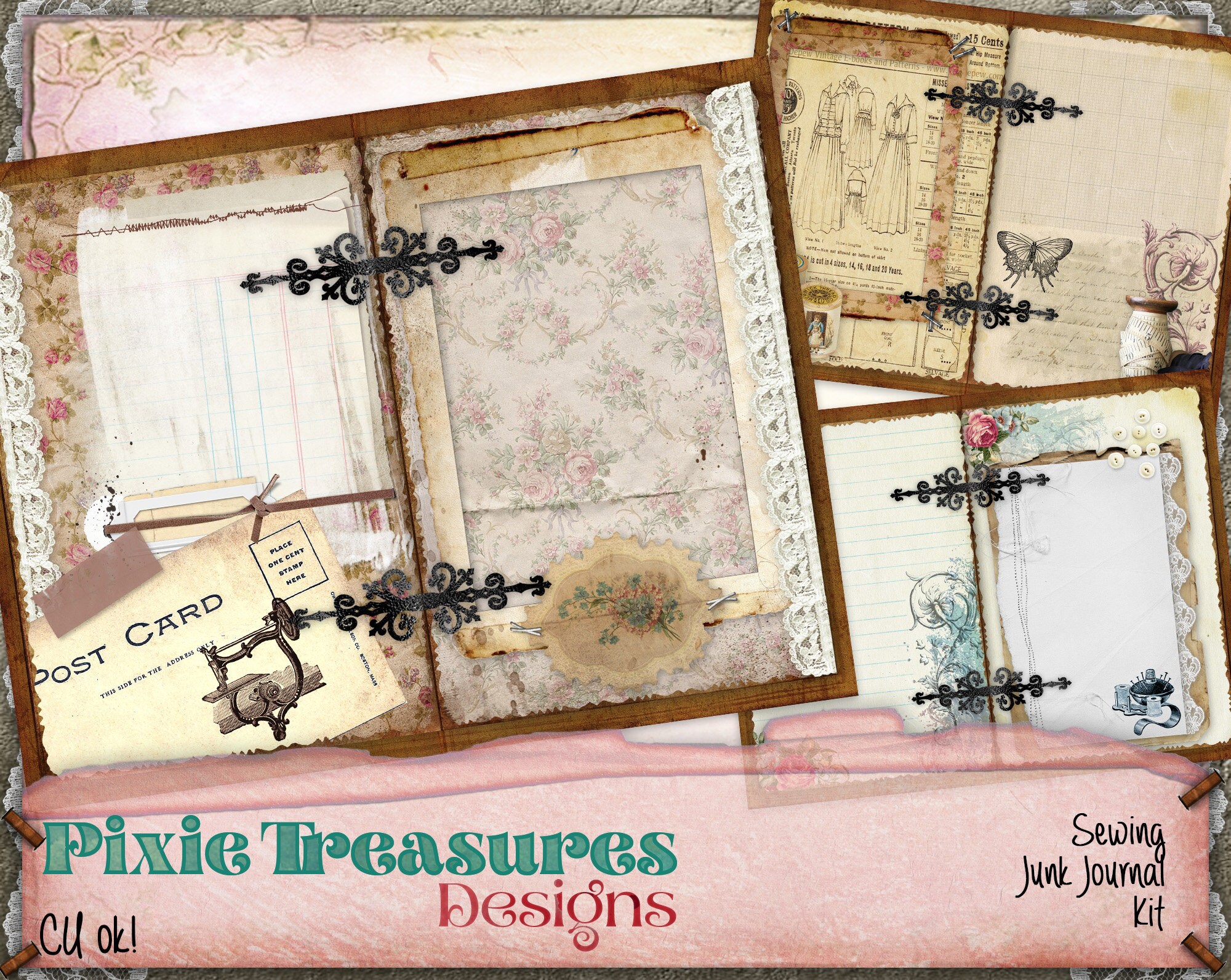 Vintage Sewing Journal Kit Printables - Etsy