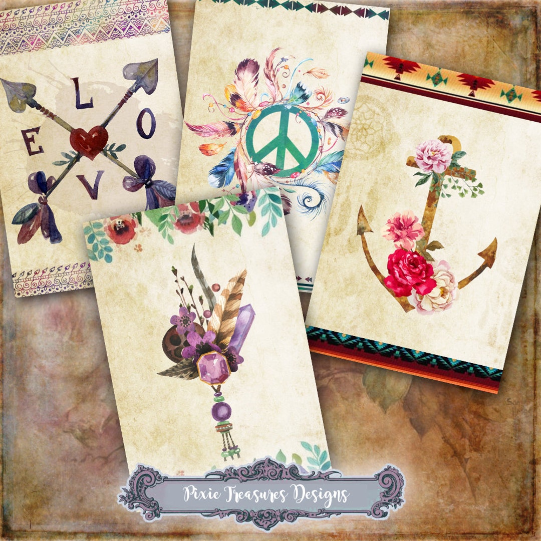 8 Printable Boho Tags - Etsy