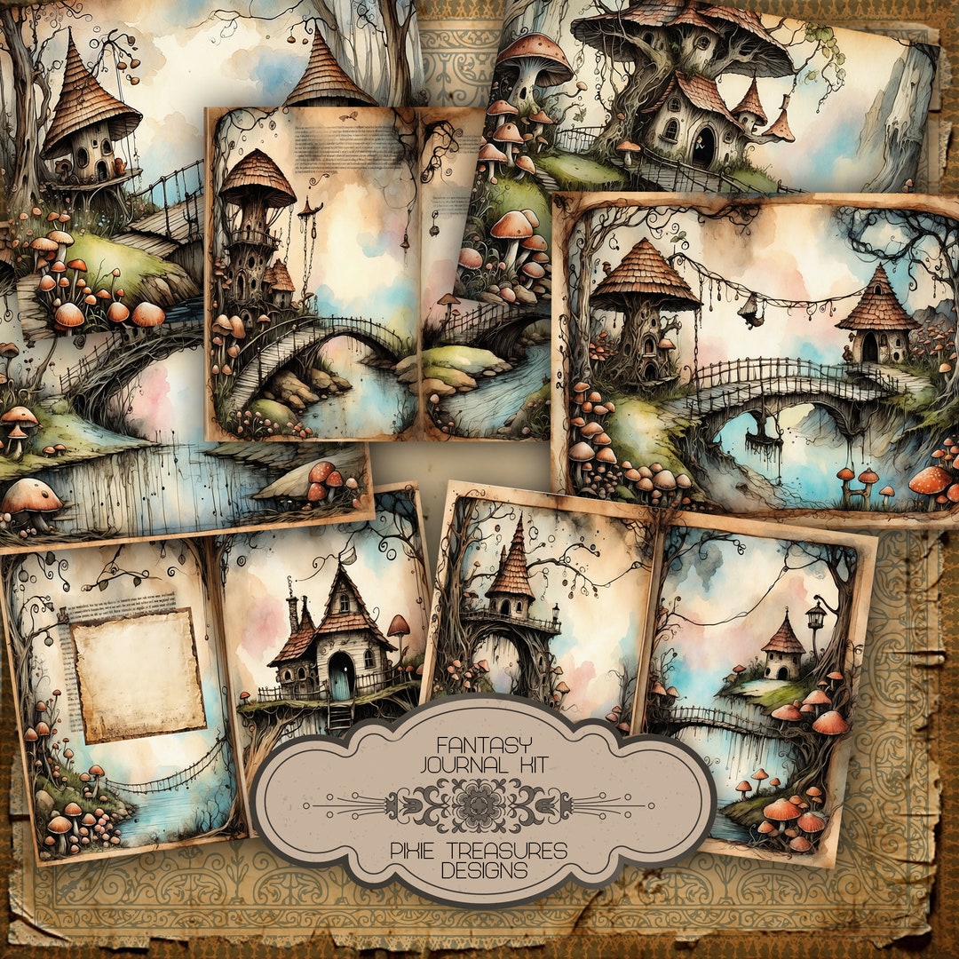 Fantasy Journal Kit, Journal Printable Kit Junk Journal or Scrapbooking ...