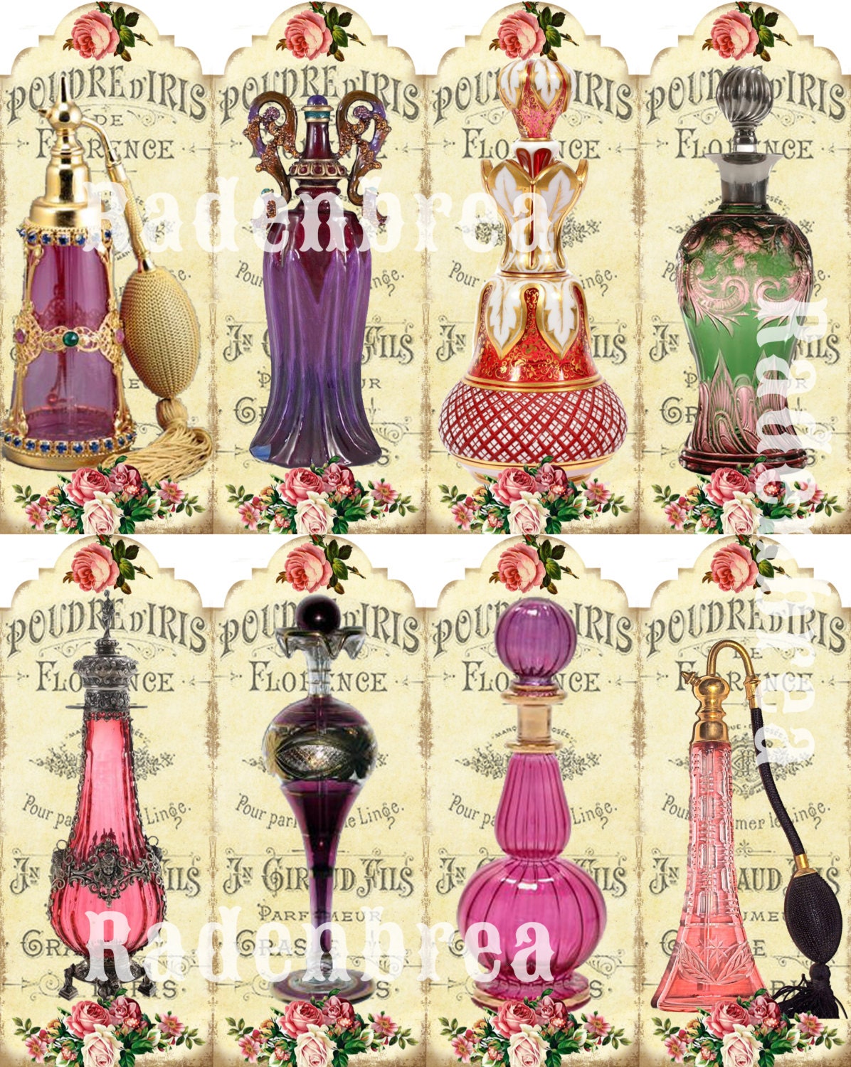 8 Printable Perfume Bottle Bookmarks - Etsy