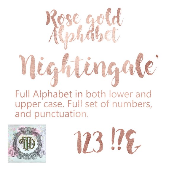 Printable Rose Gold Alphabet | Etsy