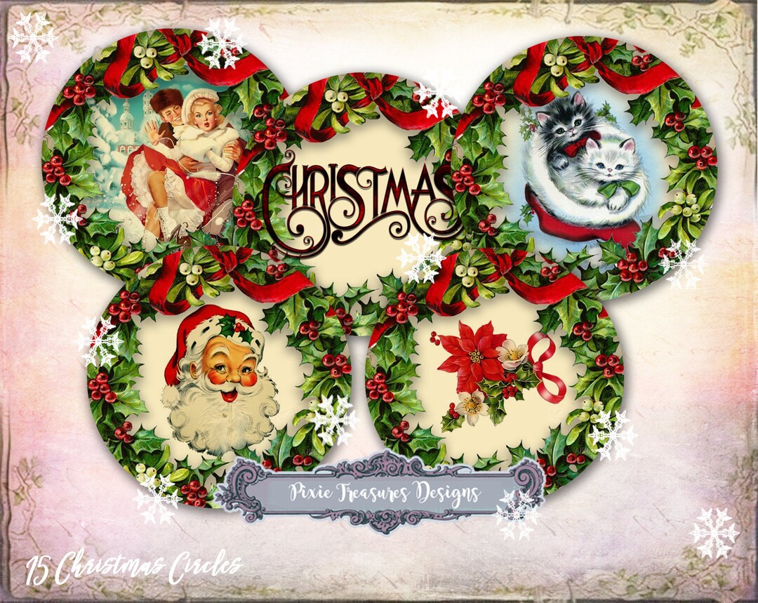 15 Christmas Circles Printables - Etsy