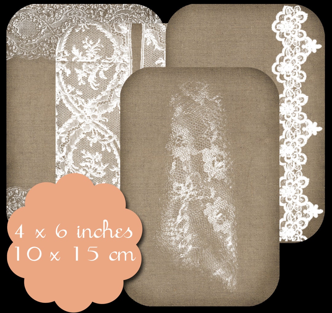 9 Printable Burlap & Lace Tags Set 1 - Etsy
