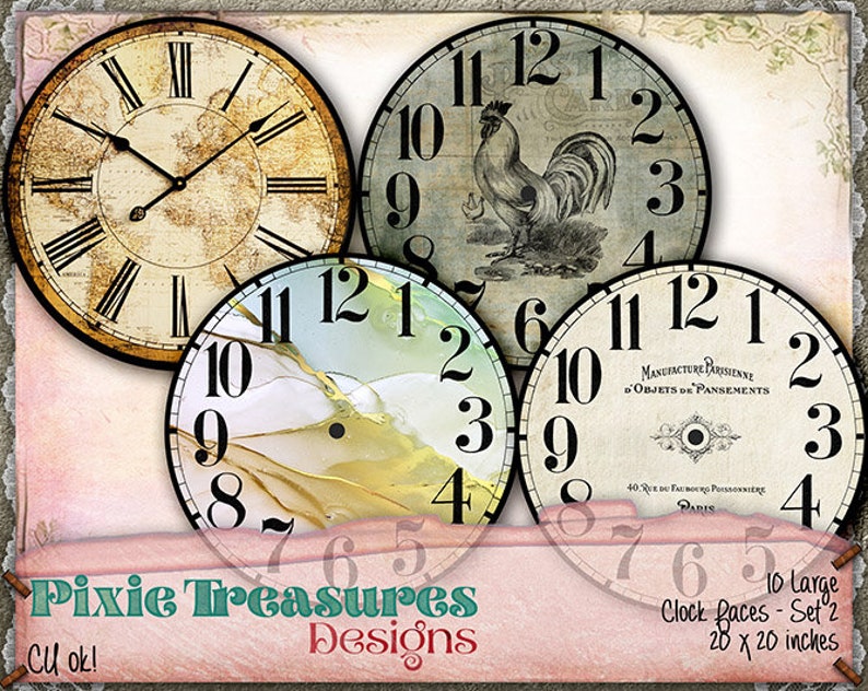 Large Printable Clock Faces - Set 1 - Etsy