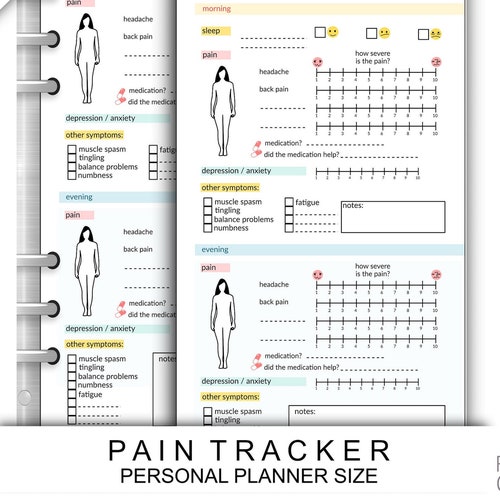 Pain Tracker Stickers Instant Download Printable Pain - Etsy