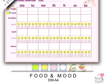 Food and Mood Chart - Etsy