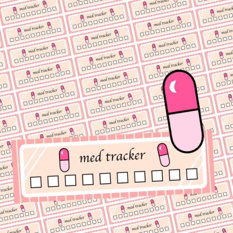 Med Tracker Stickers Instant Download Printable Medication Planner ...