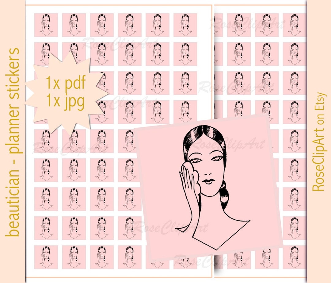 Makeup Stickers - Instant Download - Facial Beautician Appointment ...