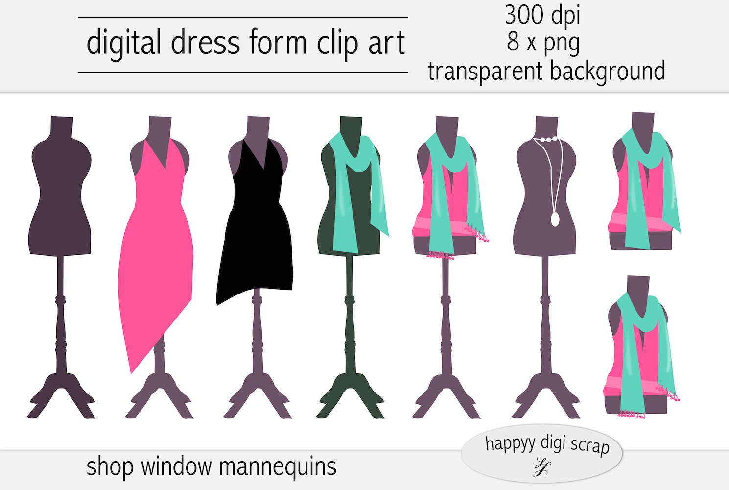 Dress Form Clipart - Instant Download - Commercial Use Allowed - Dress ...