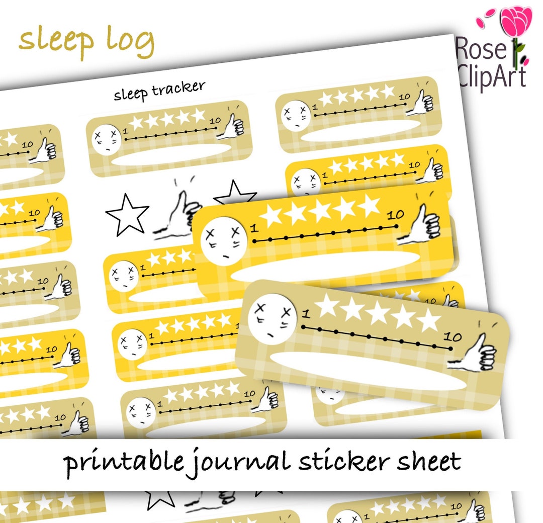 Funny Sleep Tracker Stickers - Instant Download - Printable Sleep ...
