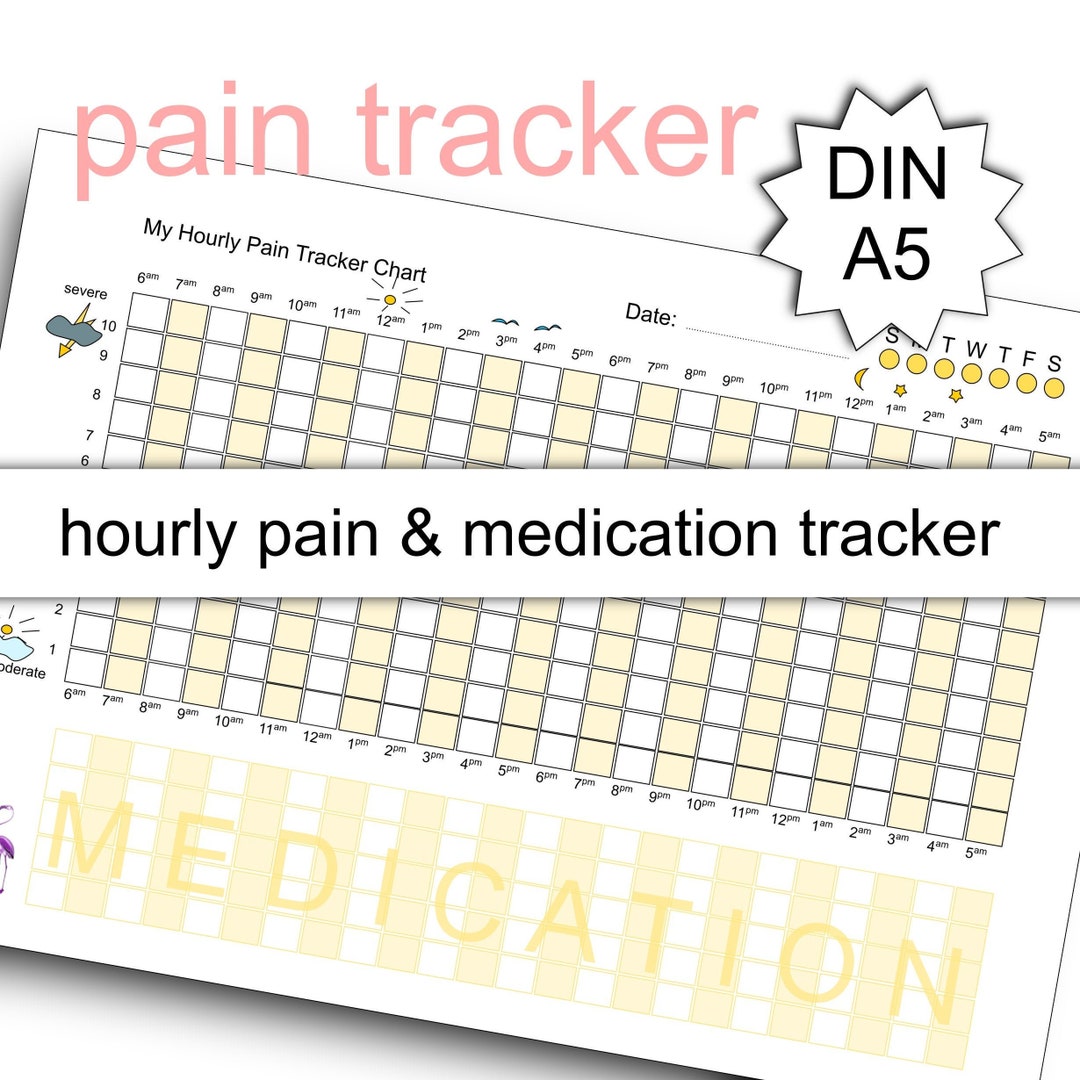 Hourly Pain Tracker A5 for 24 Hours - Instant Download - Printable Pain ...