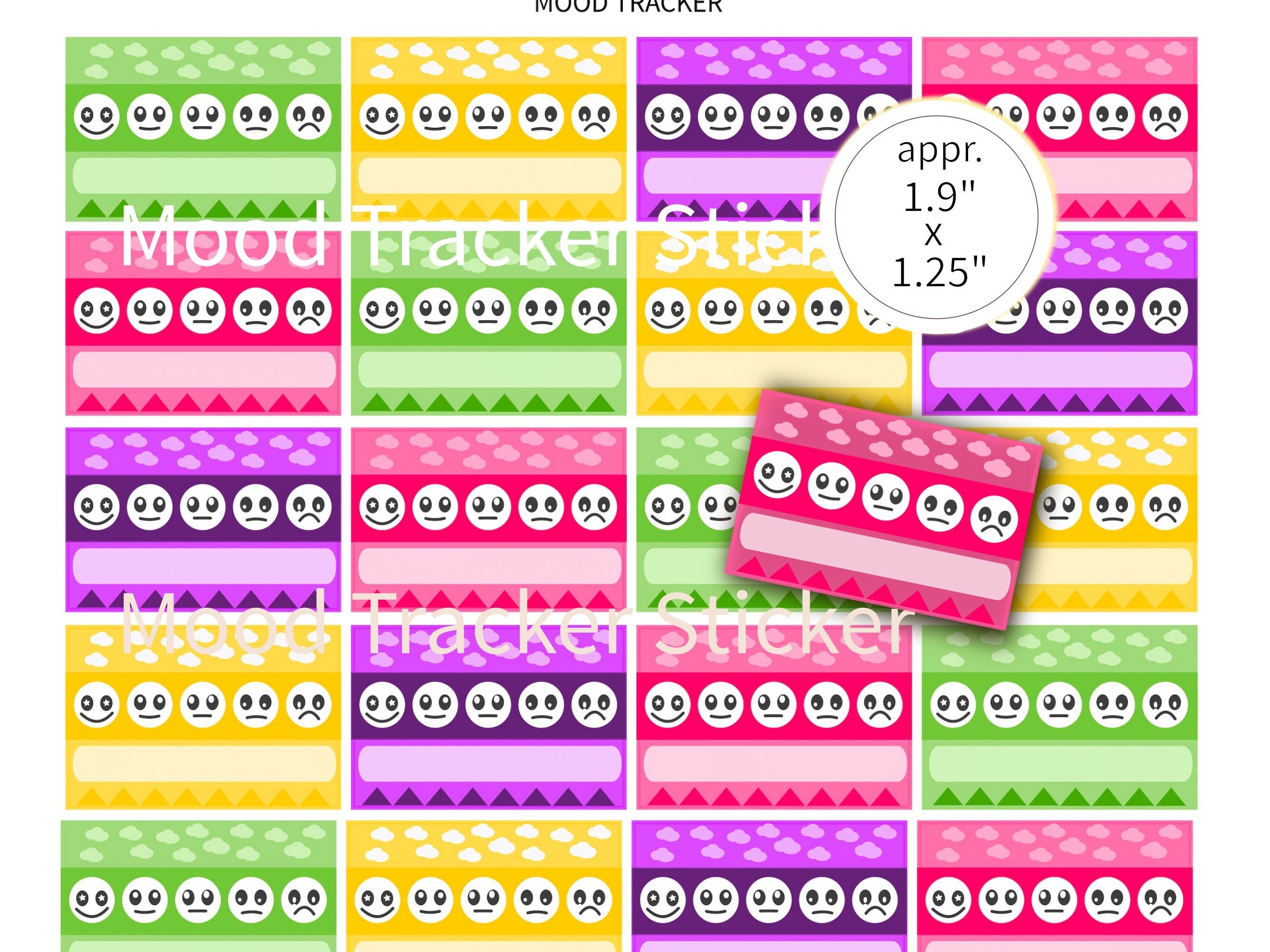Mood Tracker Stickers Instant Download Printable Mood Tracker Planner ...