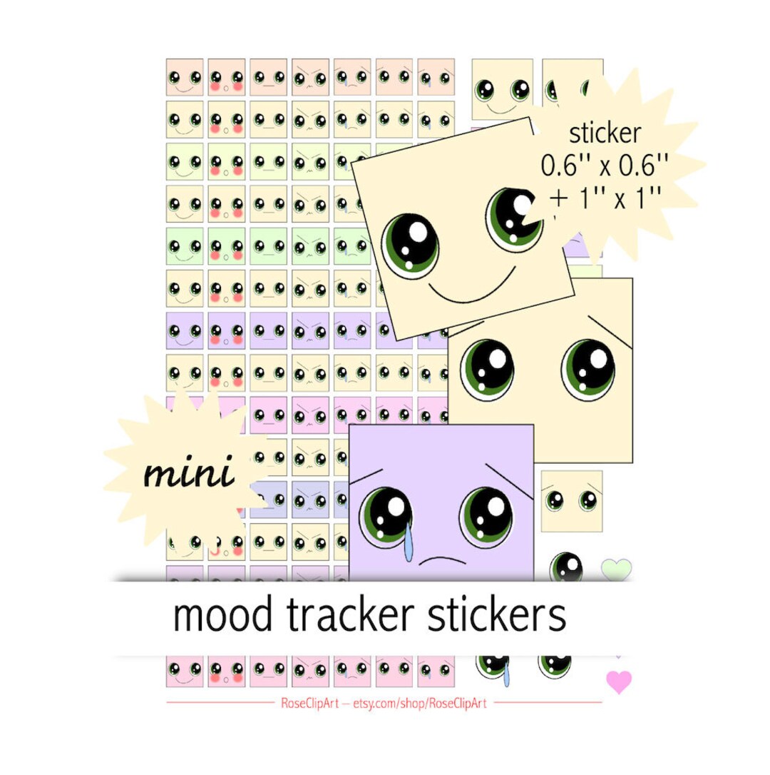 Mood Emotion Stickers - Instant Download - Printable Kawaii Smiley ...