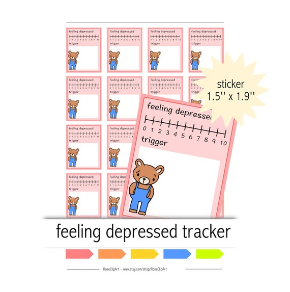 Depressed Stickers Instant Download Printable Planner - Etsy