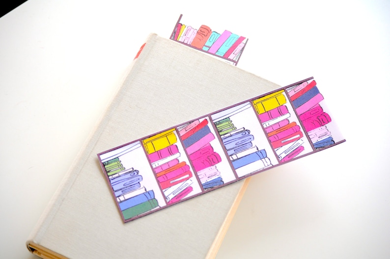 Printable Bookshelf Bookmark Instant Download Bookshelf Doodle 2 ...