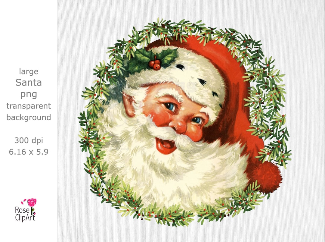 Santa Png Transparent Background - Retro Christmas - Vintage ...