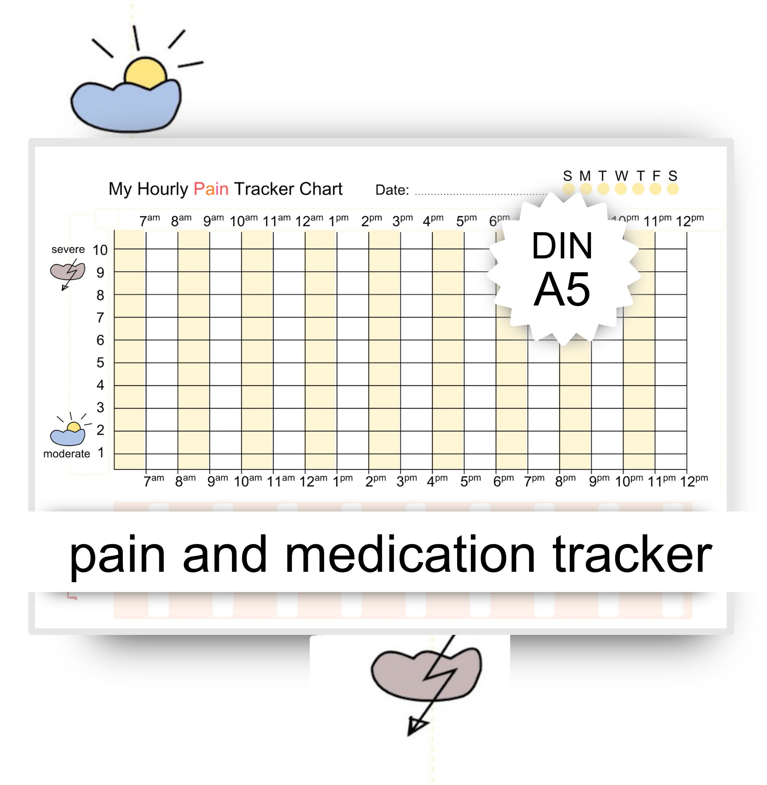 Pain Tracker - Instant Download - Printable Pain and Medication Log ...