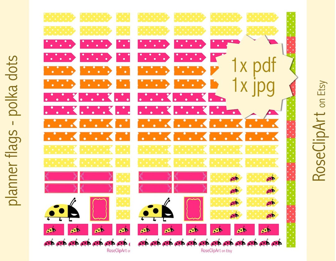 Planner Flags - Instant Download - Printable Planner Bookmarks ...