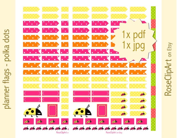 Planner Flags Instant Download Printable Planner Bookmarks - Etsy