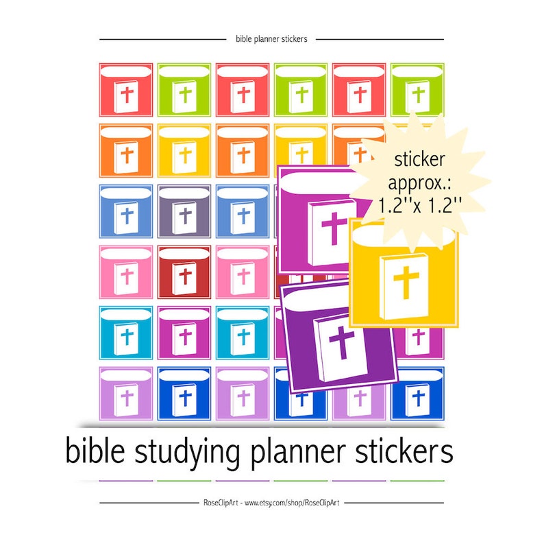 Bible Studying Stickers - Instant Download - Printable Planner Stickers ...