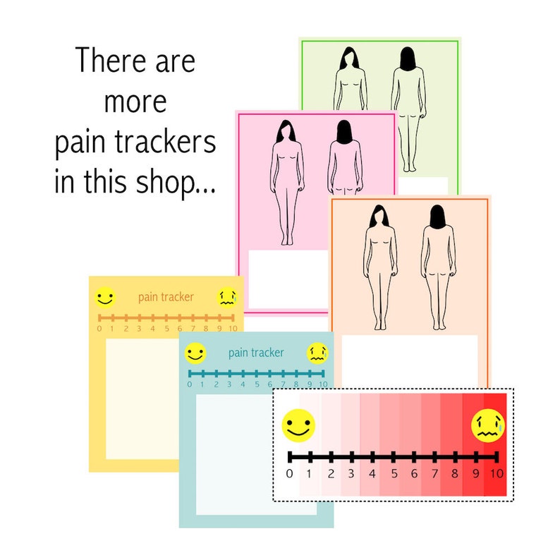 Pain Tracker Stickers - Instant Download - Printable Pain Scale Planner ...