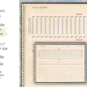 Hourly Pain Tracker - Printable 24 Hours Log - Instant Download - Pain ...