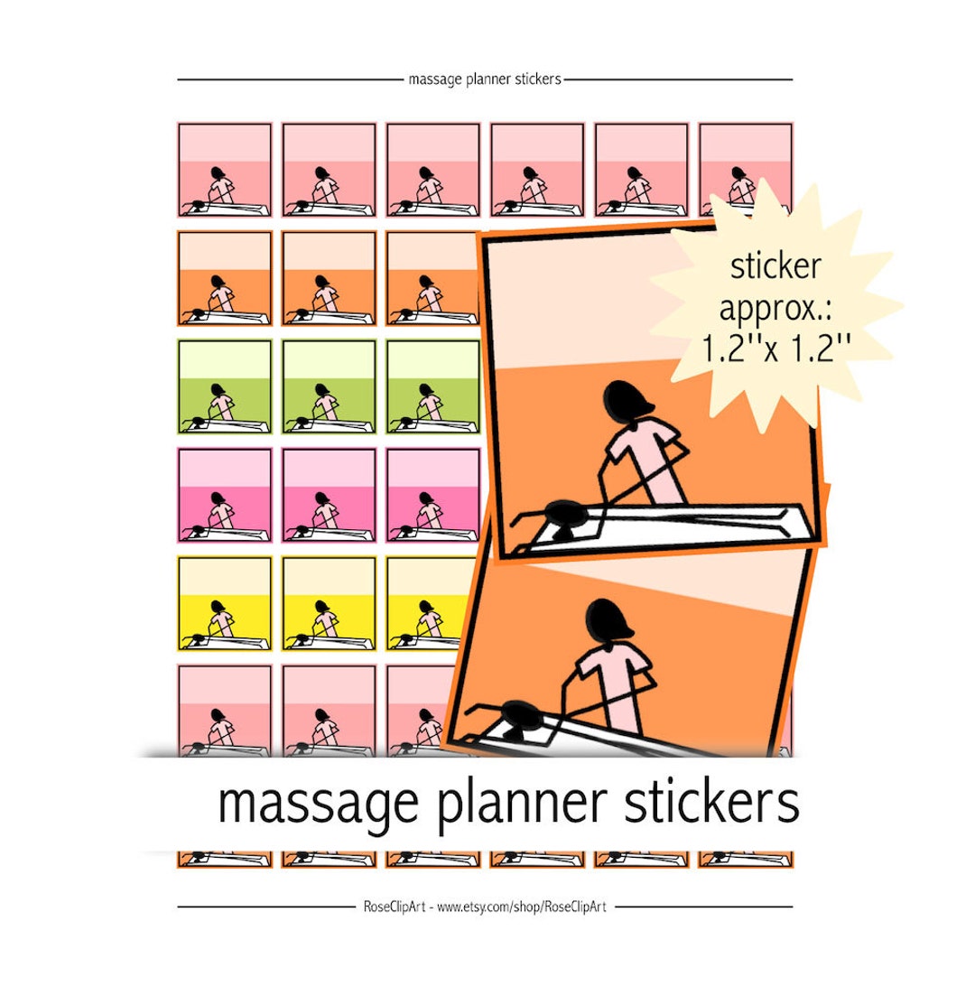 Massage Stickers - Instant Download - Printable Wellness Planner ...