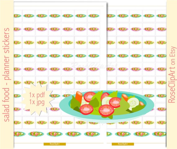 Salad Food Stickers Instant Download Printable Planner | Etsy