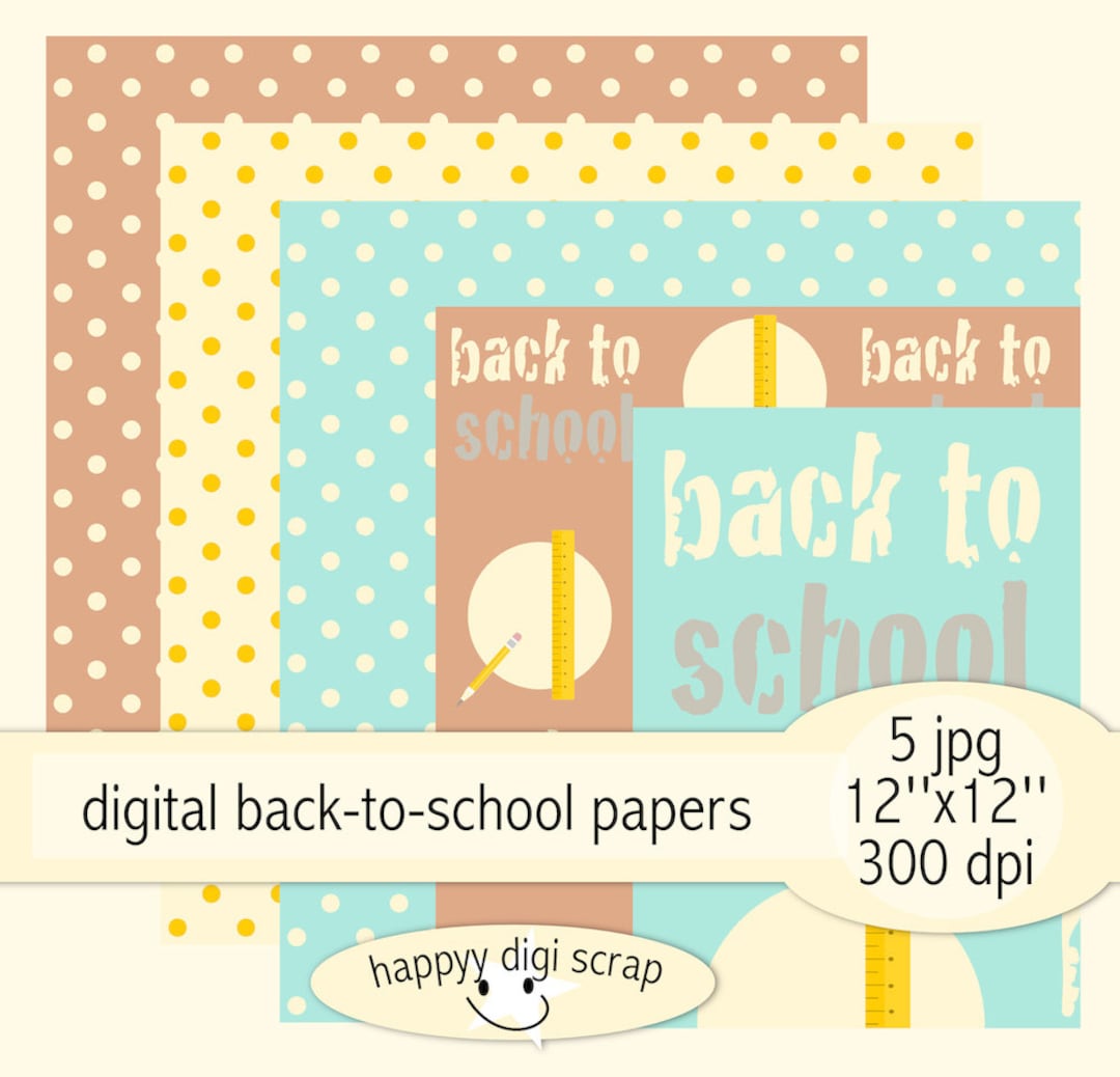 Digital Back-to-school Papers - Instant Download - Commercial Use ...