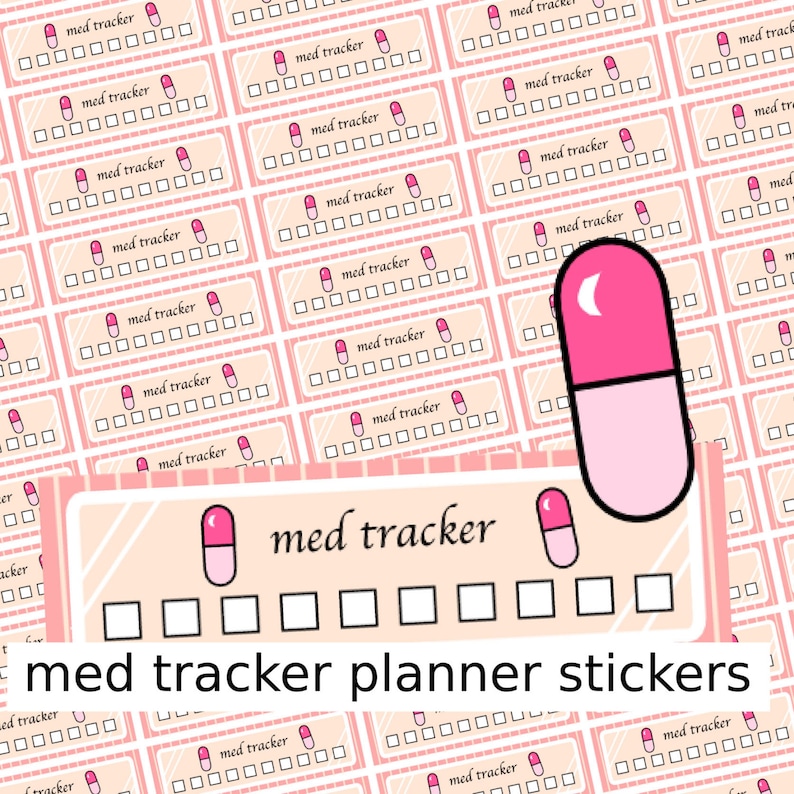 Med Tracker Stickers Instant Download Printable Medication Planner ...