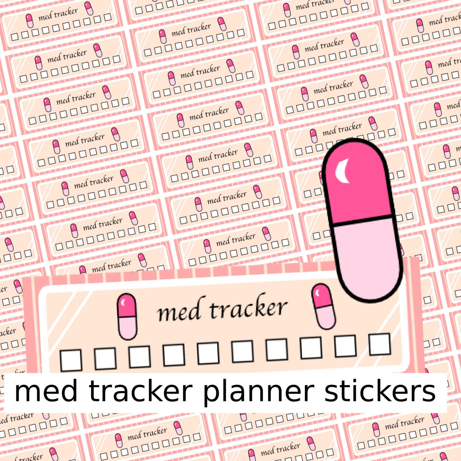 Med Tracker Stickers Instant Download Printable Medication Planner ...