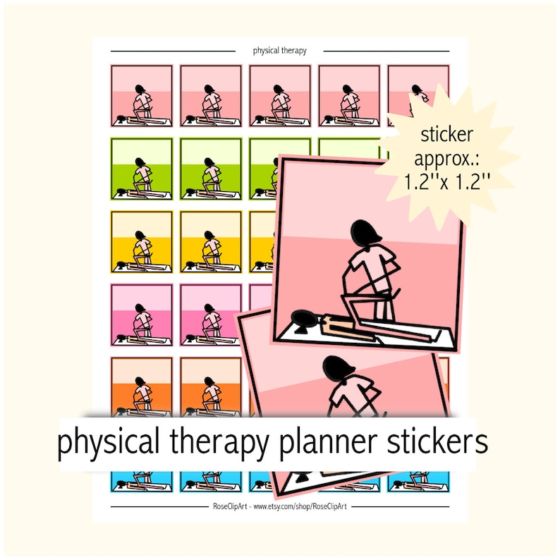 Physiotherapy Stickers Instant Download Printable Physio Planner Stickers Commercial Uses