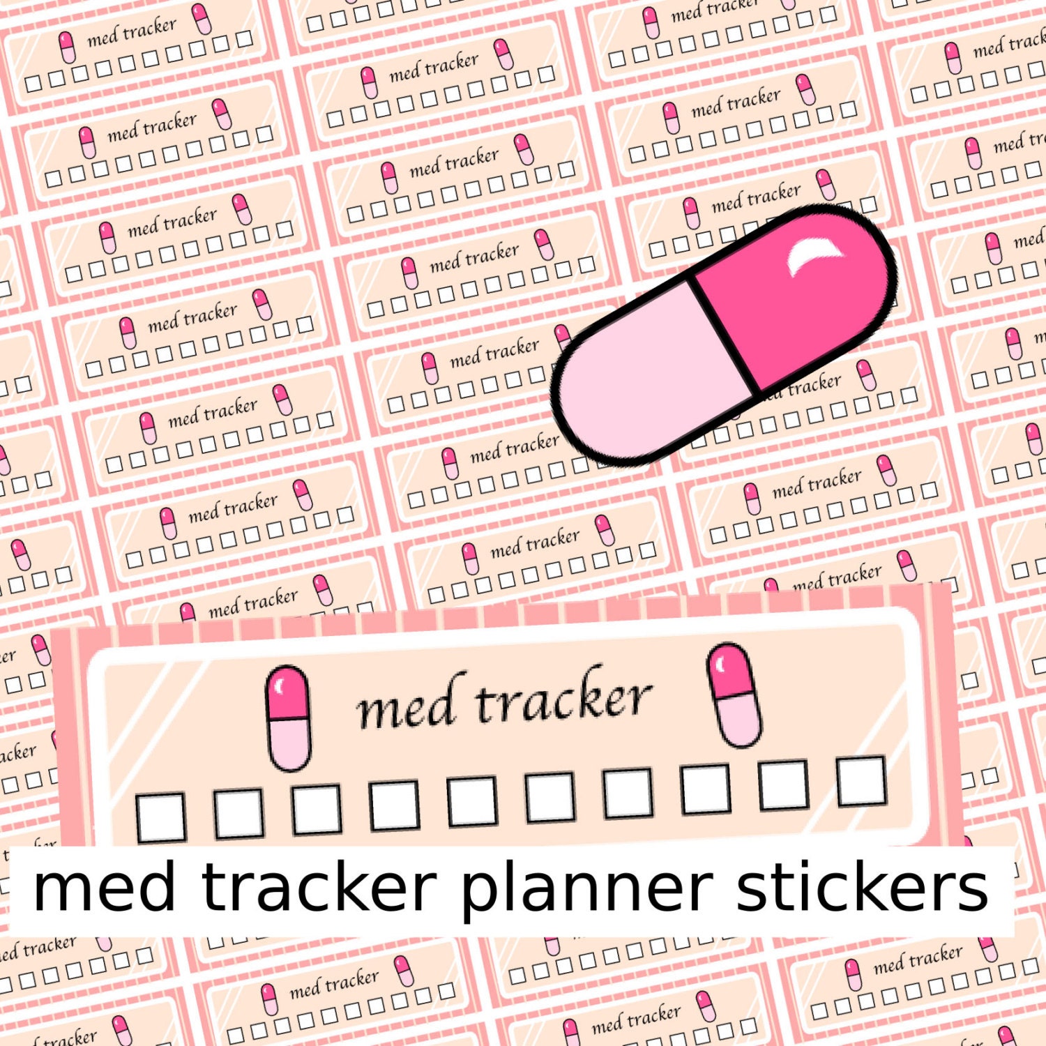 Med Tracker Stickers Instant Download Printable Medication Planner ...