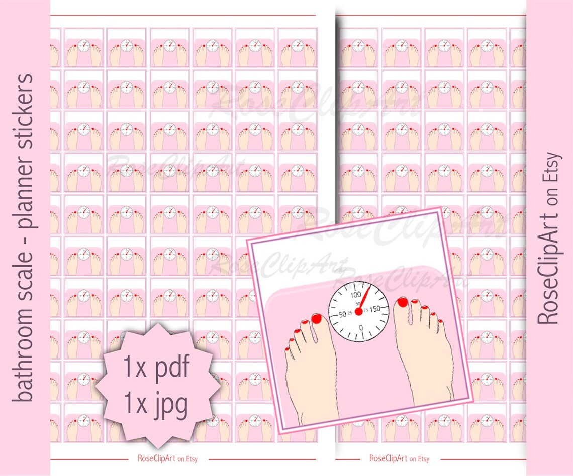Bathroom Scale Stickers Instant Download Printable Weighing Scale ...