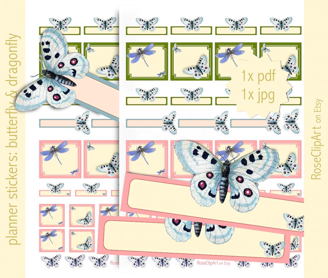Planner Stickers Butterfly - Instant Download - Printable Reminder ...