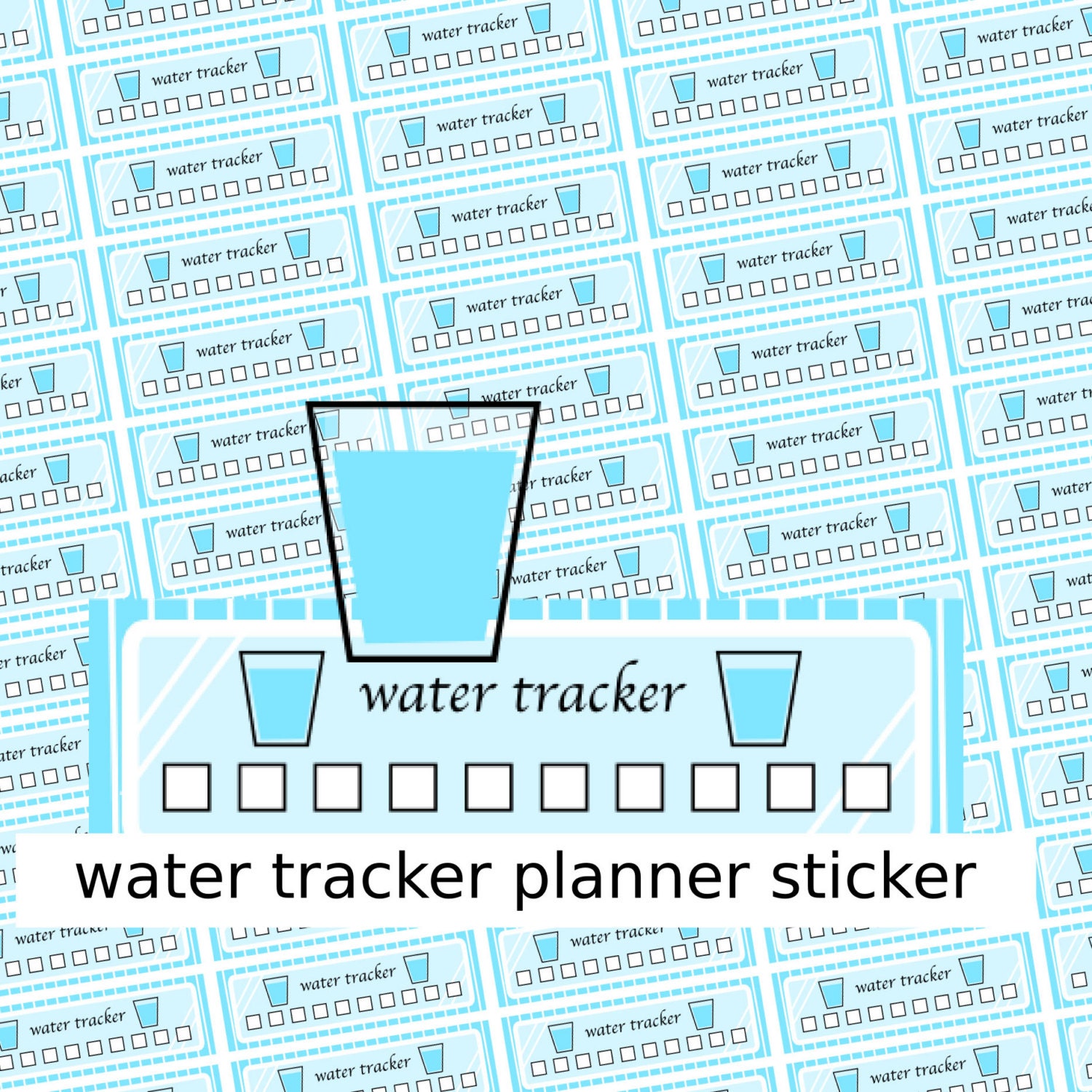 Water Tracker Stickers Instant Download Printable Hydrate Planner ...