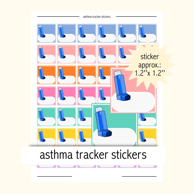 Asthma Stickers Instant Download Printable Planner Stickers Commercial ...